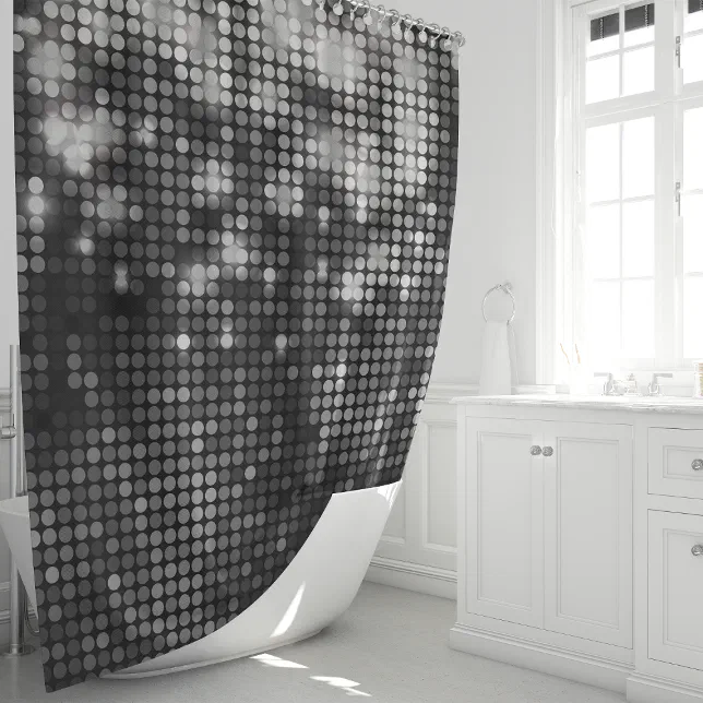Silver Glitter Sparkle Glam Shower Curtain | Zazzle