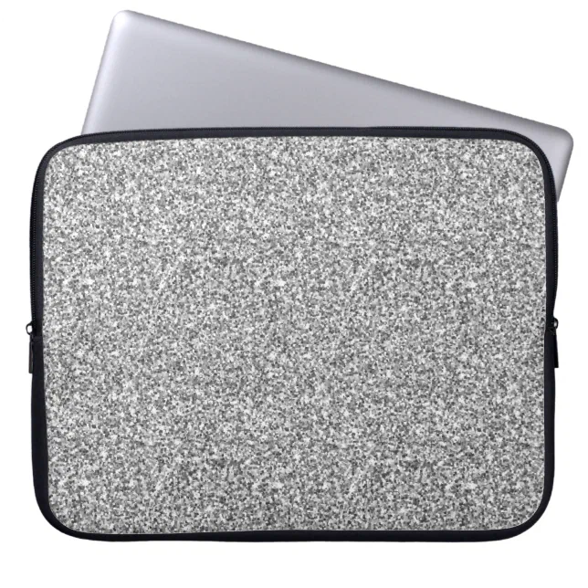 Silver Glitter Sparkle Metallic Laptop Sleeve | Zazzle