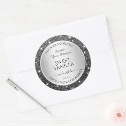 Silver Glitter Sparkle Product Packaging Labels | Zazzle