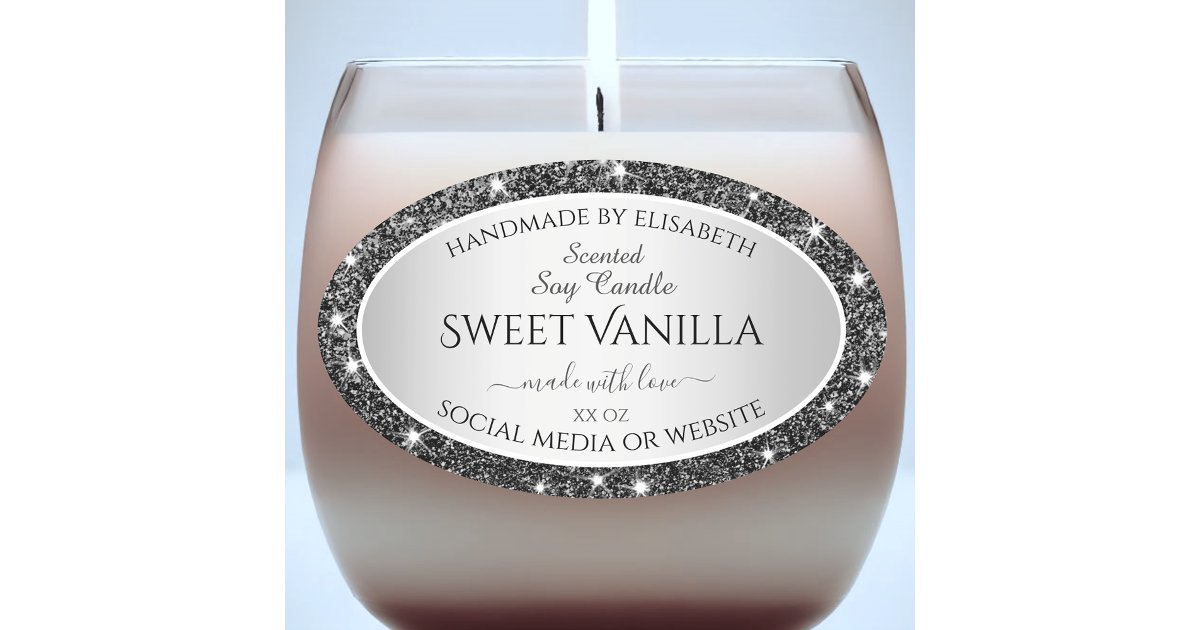 Silver Glitter Sparkle Product Packaging Labels | Zazzle