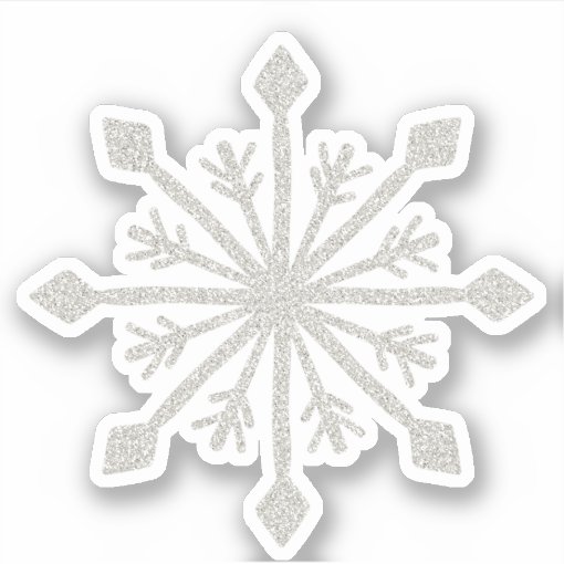 Silver Glitter Sparkle Snowflake Sticker | Zazzle