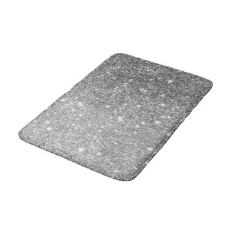Silver Glitter Sparkles Bath Mat | Zazzle