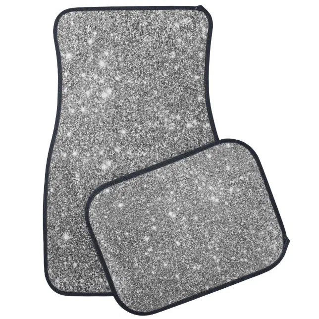 Silver Glitter Sparkles Car Mat | Zazzle