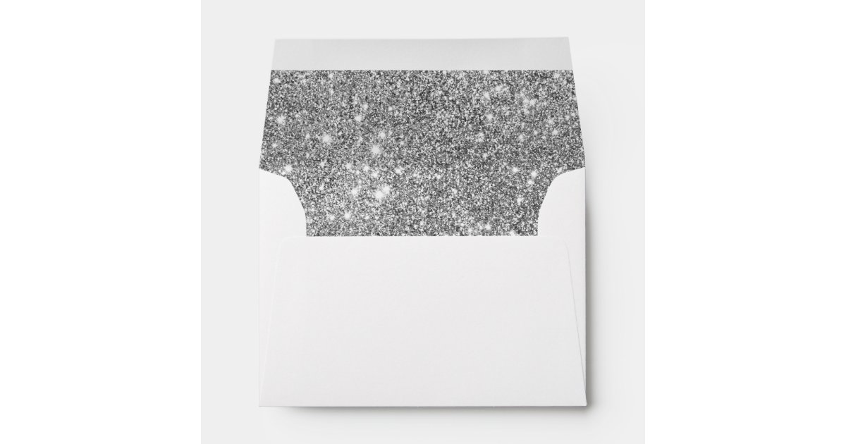 Silver Glitter Sparkles Envelope | Zazzle