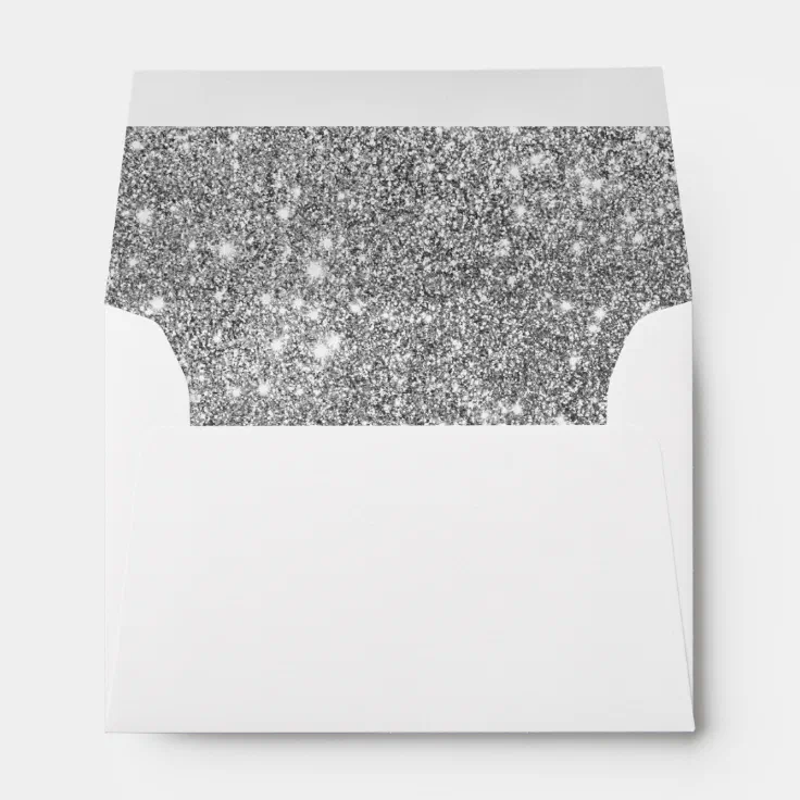 Silver Glitter Sparkles Envelope | Zazzle
