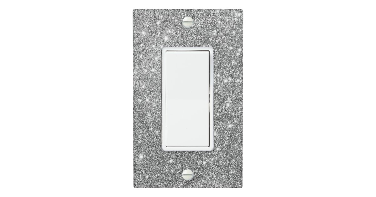 Silver Glitter Sparkles Light Switch Cover | Zazzle