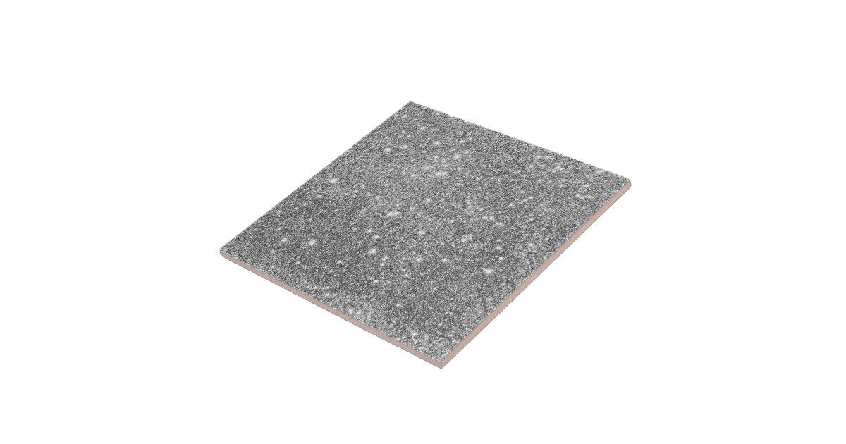 Silver Glitter Sparkles Tile | Zazzle