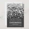 silver glitter string lights wedding invitation | Zazzle
