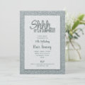 Silver Glitter SURPRISE Birthday Invitation | Zazzle