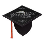 Silver Glitter Typography Graduate & Grad Hat | Zazzle