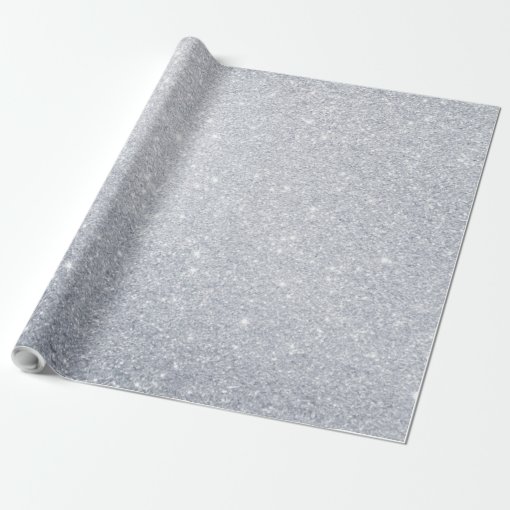 Silver Glitter Wrapping Paper | Zazzle