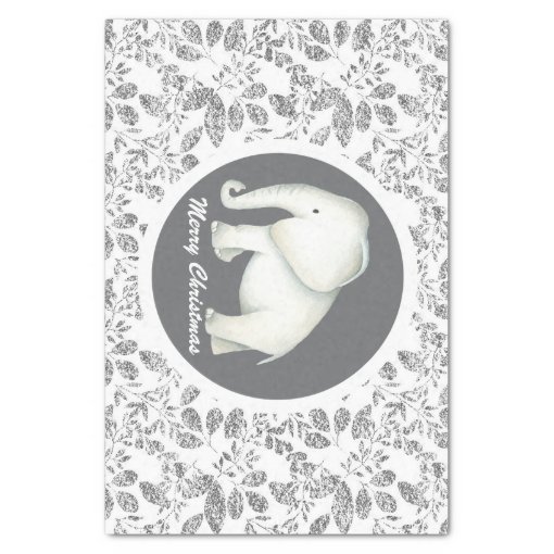Silver glitz white elephant party tissue tissue paper | Zazzle