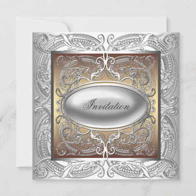 Silver Gold All Occasion Party Invitation | Zazzle