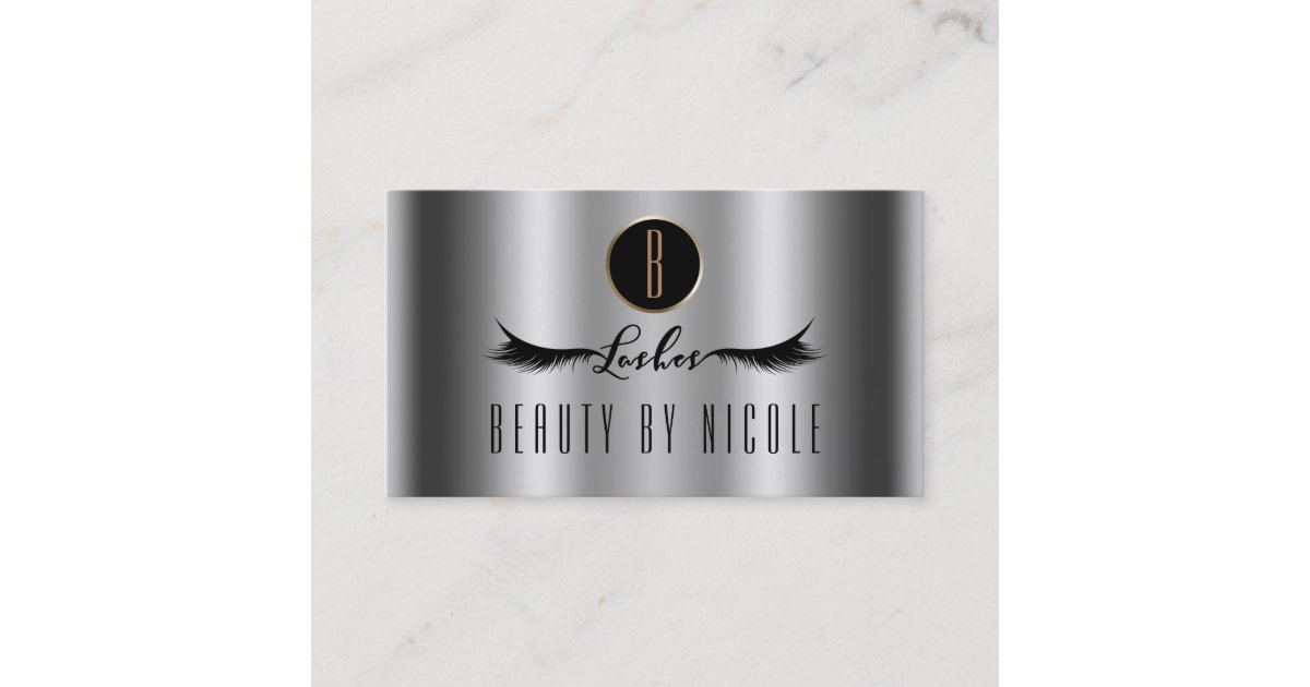 Silver Gold Shine Eyelashes Customer Loyalty Card | Zazzle