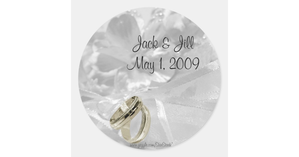 Silver Gold Wedding Themed Stickers | Zazzle