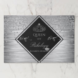 Silver Grad Cap,Tiara,Diamonds Graduation Party Paper Placemat | Zazzle