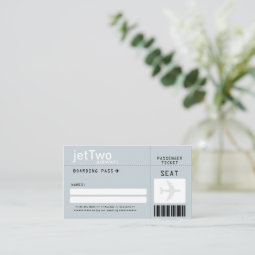 Silver Gray Boarding Pass Escort/Seating Card | Zazzle