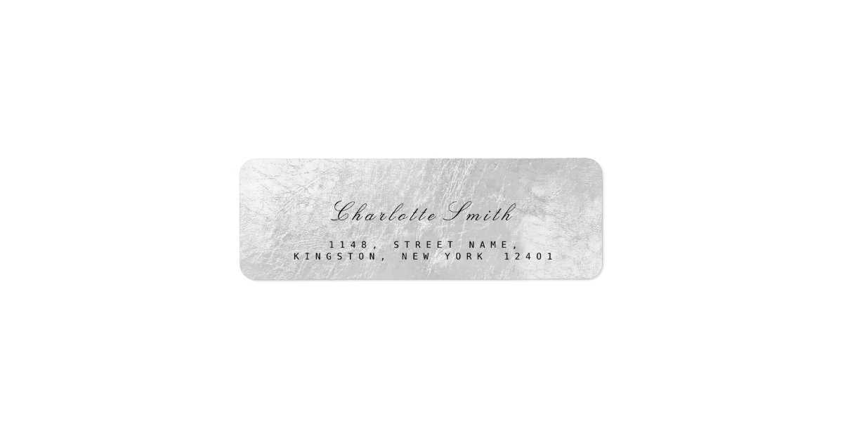 Silver Gray Foil Metal Return Address Labels | Zazzle