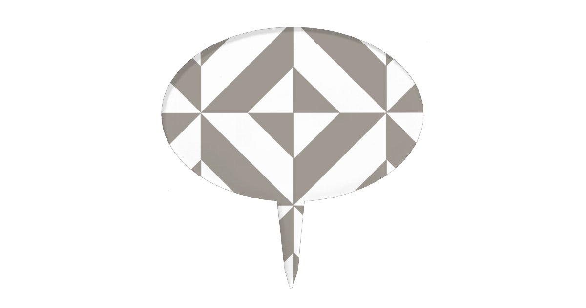 Silver Gray Geometric Art Deco Cake Topper | Zazzle