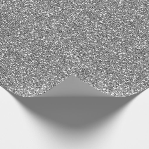Silver Gray Glam Glitter Sparkly Minimal Delicate Wrapping Paper | Zazzle