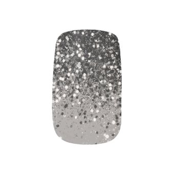 Silver Gray Glitter #1 #shiny Minx Nail Art | Zazzle