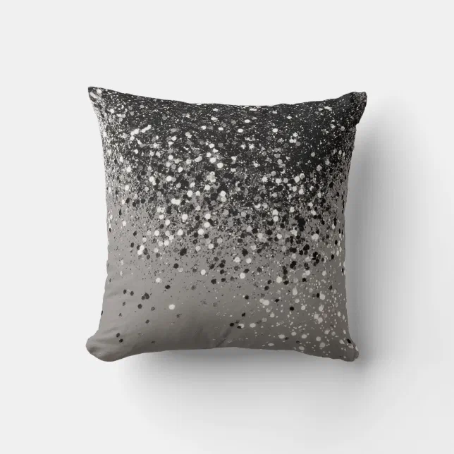 Silver Gray Glitter #1 #shiny Throw Pillow | Zazzle