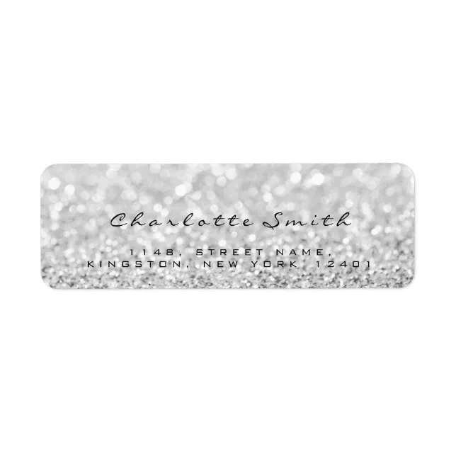 Silver Gray Glitter Return Address Labels | Zazzle