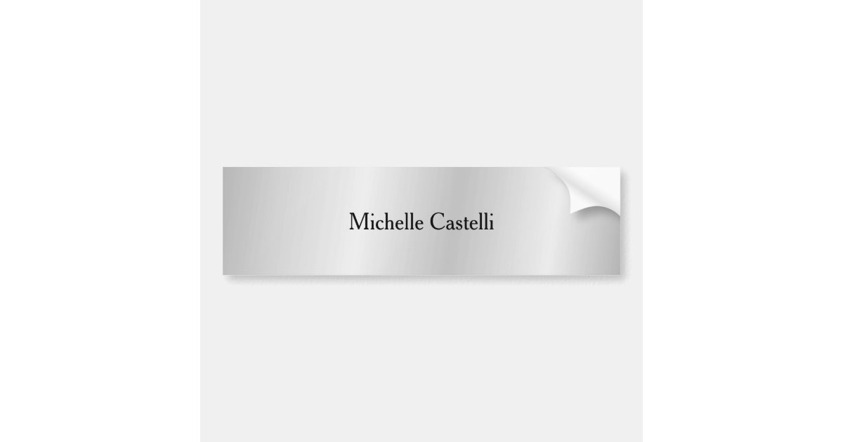 Silver Grey Professional Unique Classical Simple Bumper Sticker | Zazzle