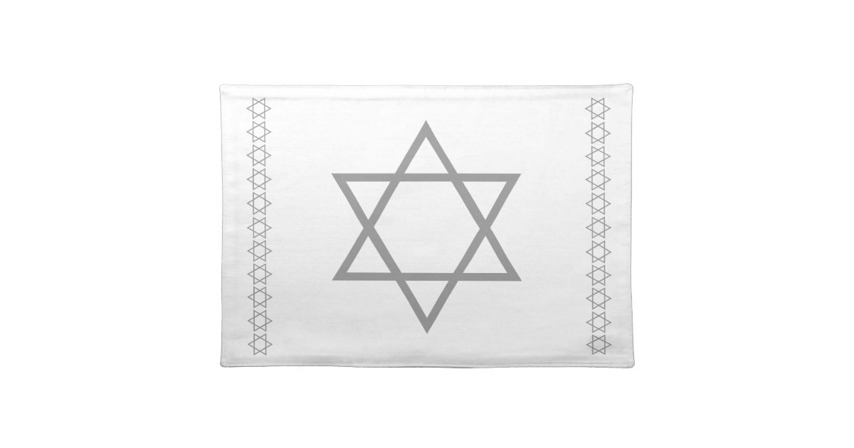 silver grey STAR OF DAVID white placemats | Zazzle