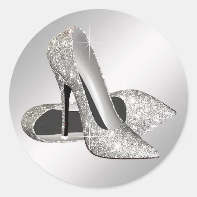 Silver High Heel Shoe Stickers | Zazzle
