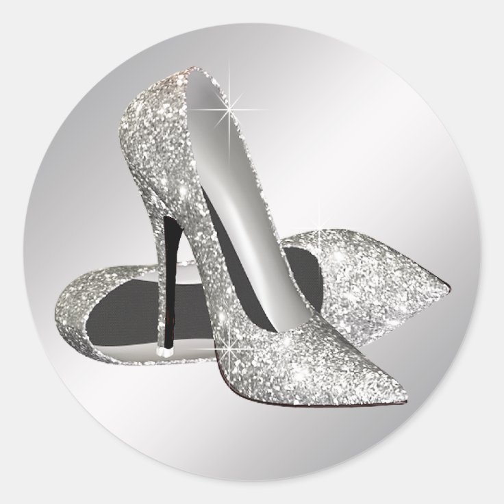 Silver High Heel Shoe Stickers | Zazzle