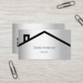 Silver house roof modern QR code Business Card | Zazzle