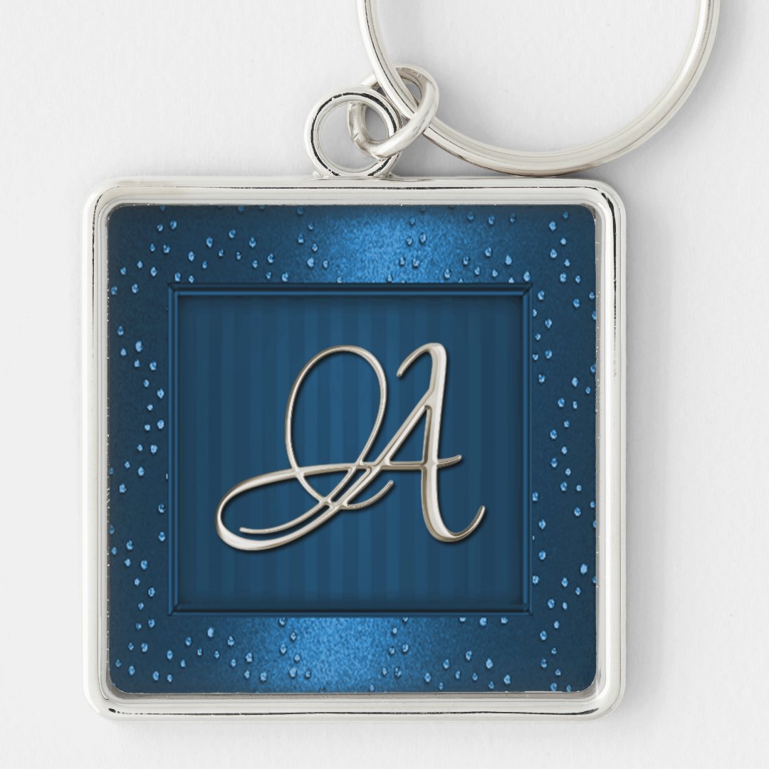 Silver Initial Keychain | Zazzle