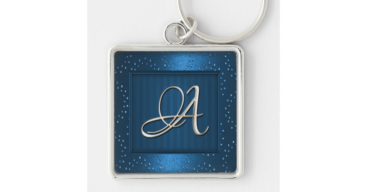 Silver Initial Keychain | Zazzle