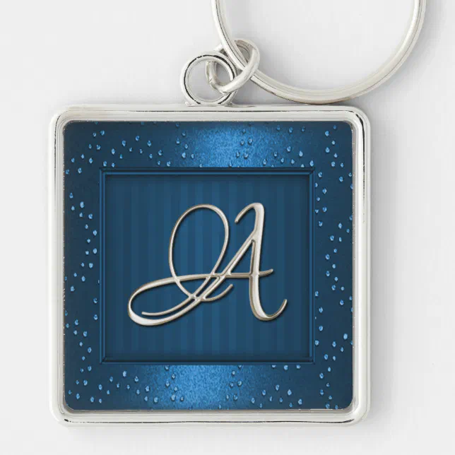 Silver Initial Keychain | Zazzle