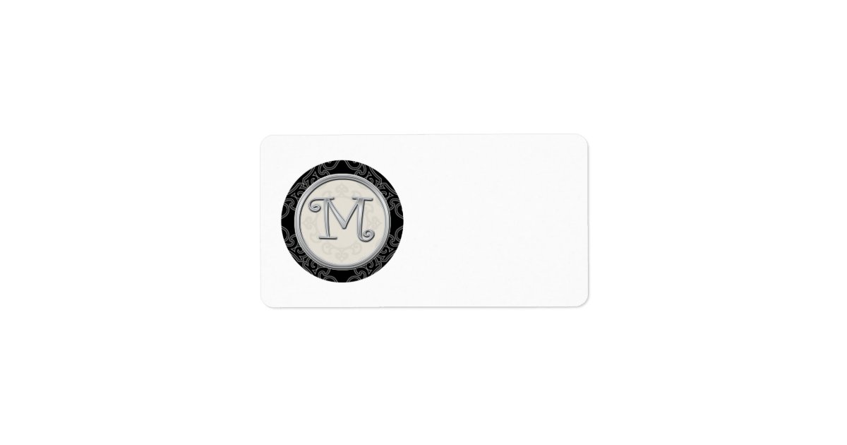 Silver Initial M Monogrammed Address Labels | Zazzle