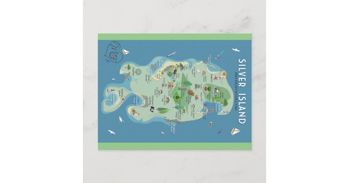 Silver Island Map Postcard | Zazzle