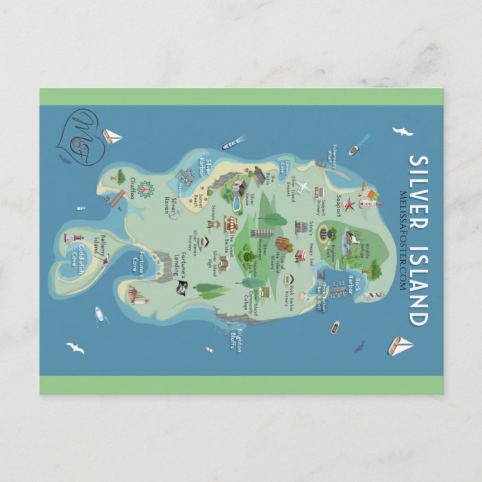 Silver Island Map Postcard | Zazzle.com
