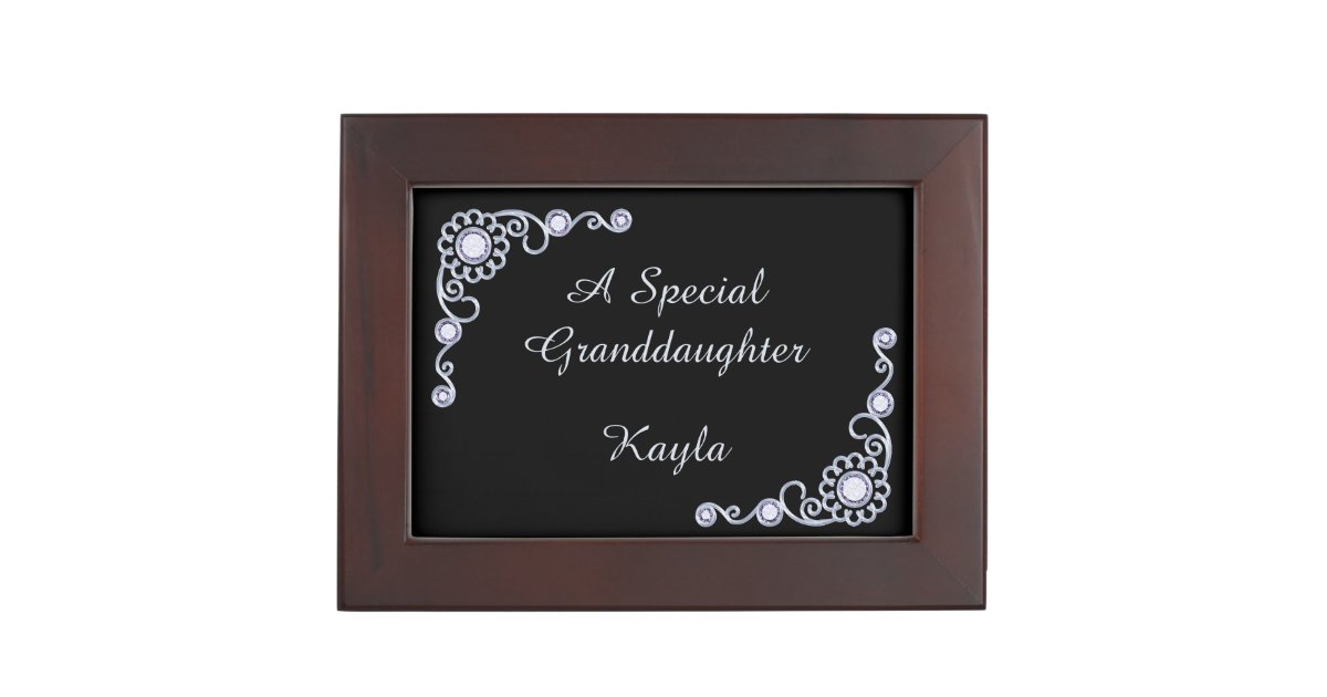 Silver Jewel Granddaughter Personalized Keepsake Keepsake Box | Zazzle