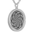 Silver Keepsake Hypnosis Spiral Silver Plated Necklace | Zazzle