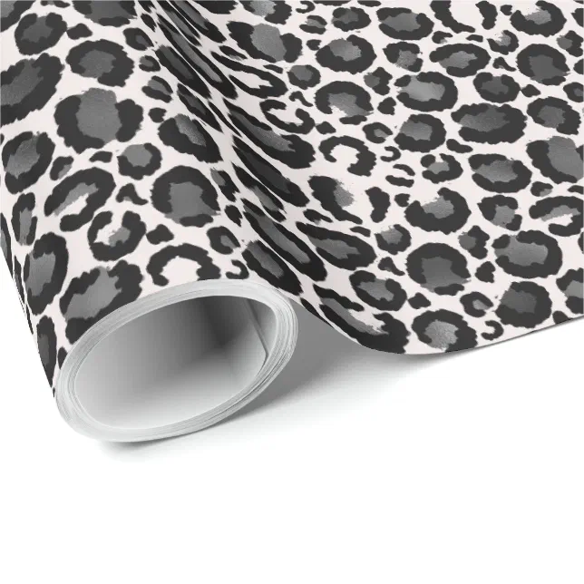 Silver Leopard Print Wrapping Paper | Zazzle