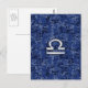 Silver Libra Zodiac Sign on blue digital camo Postcard | Zazzle