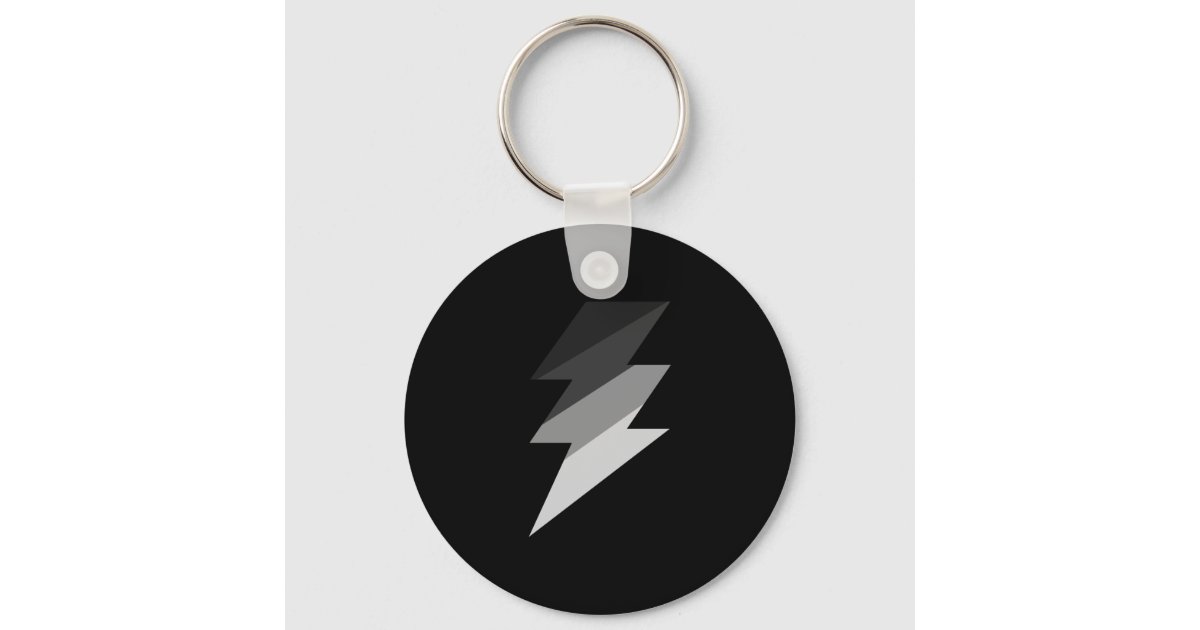 Silver Lightning Thunder Bolt Keychain | Zazzle