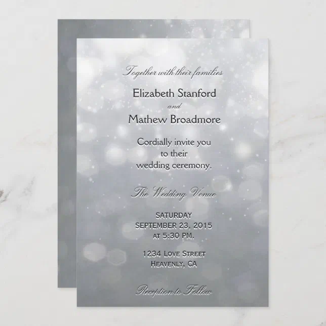 Silver Lights and Glitter Invitation | Zazzle