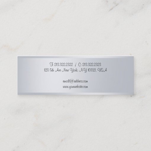 Silver Look Elegant Handwritten Script Template Mini Business Card | Zazzle