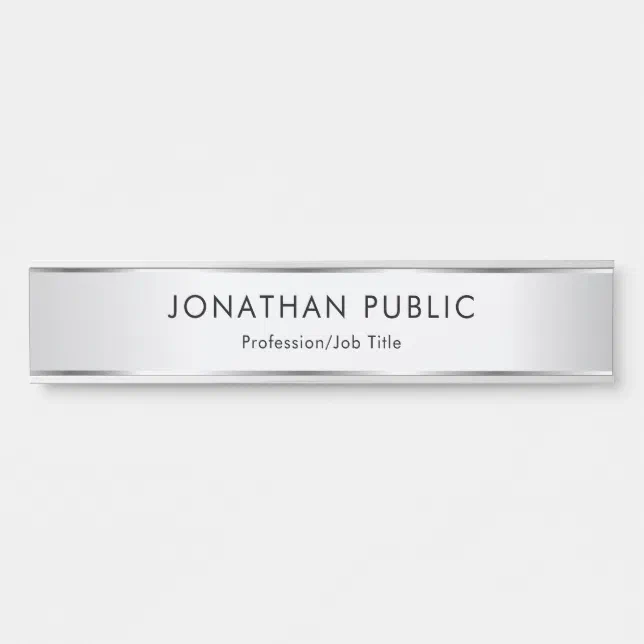 Silver Look Elegant Modern Template Customer Door Sign | Zazzle