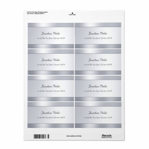 Silver Look Handwriting Script Modern Template Label | Zazzle