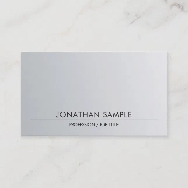 Silver Look Sophisticated Sleek Design Trendy Business Card | Zazzle