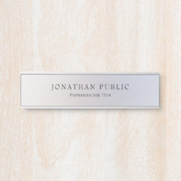 Silver Look Template Modern Professional Classy Door Sign | Zazzle