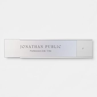 Silver Look Template Modern Professional Classy Door Sign | Zazzle